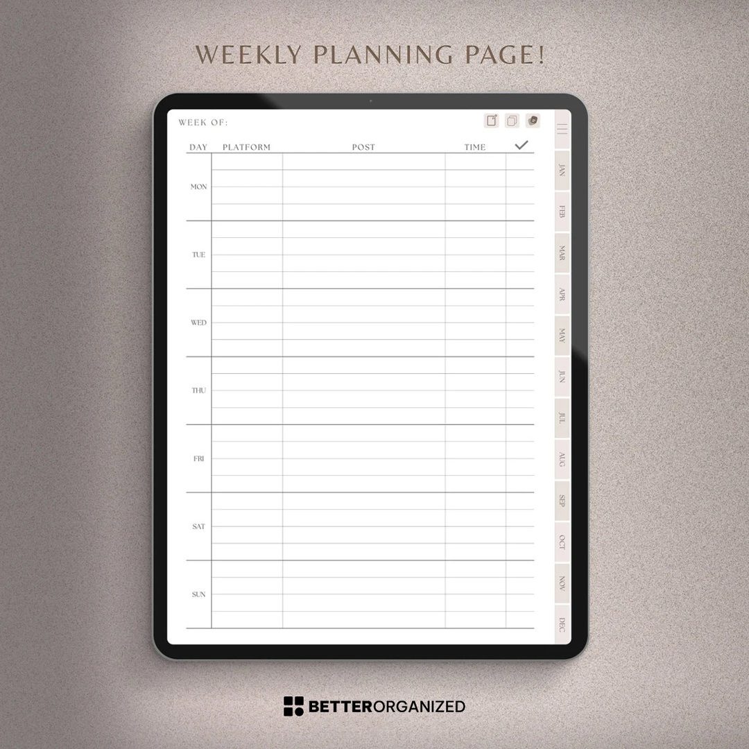 Ultimate Digital Social Media Planner - Better Organized
