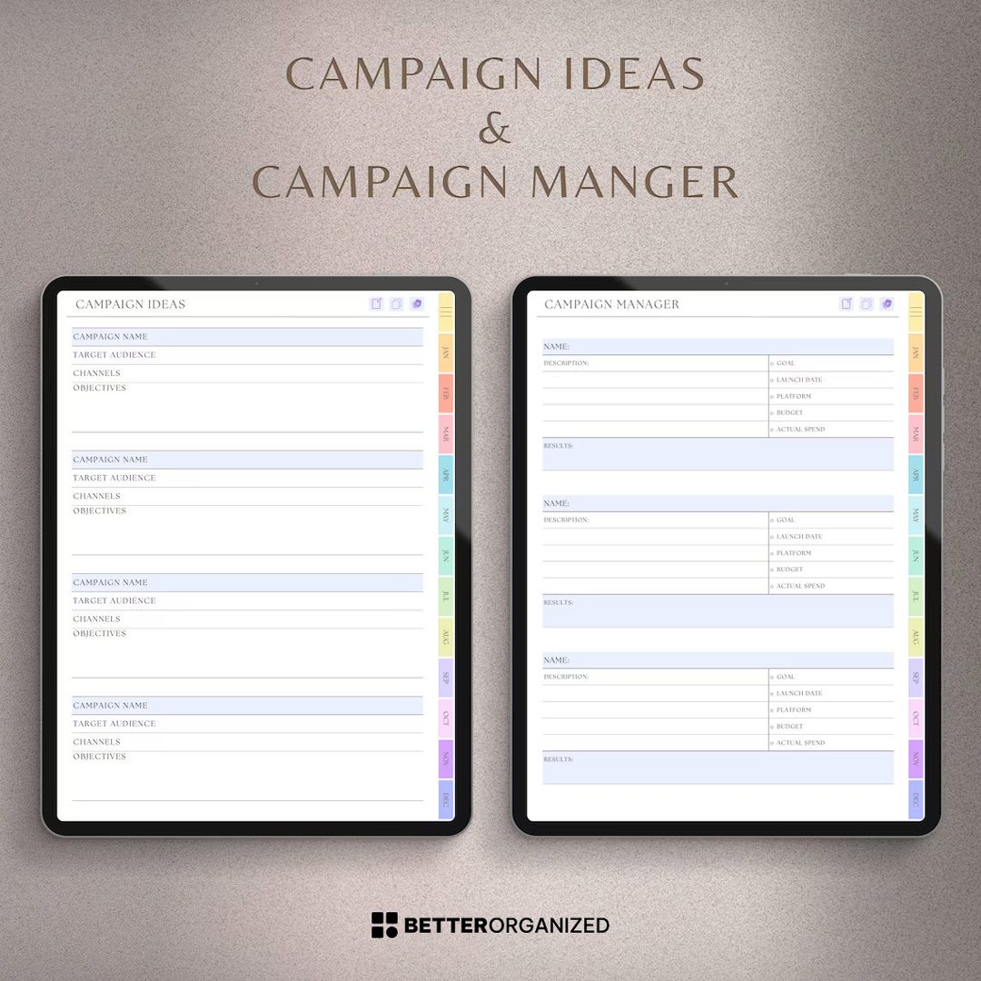 Ultimate Digital Social Media Planner - Better Organized