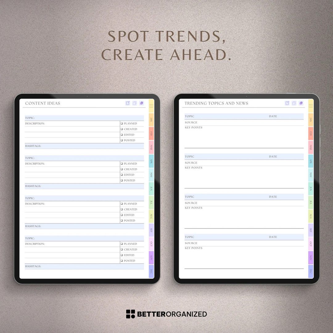Ultimate Digital Social Media Planner - Better Organized