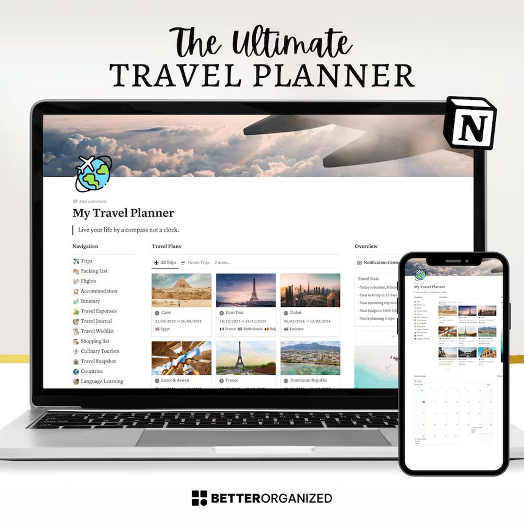 Travel Notion - Better Organized
